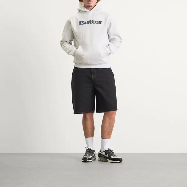 BUTTER GOODS Plaid Logo Applique Hoodie