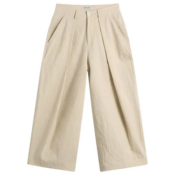 You Must Create Deadbeat Linen Trousers - Stone