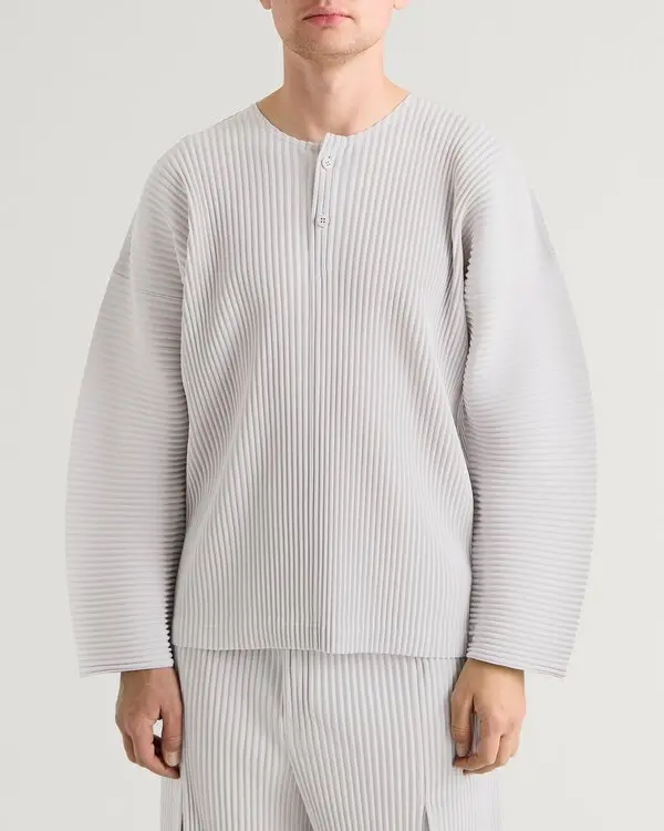 Issey Miyake Pleated Long Sleeve Top