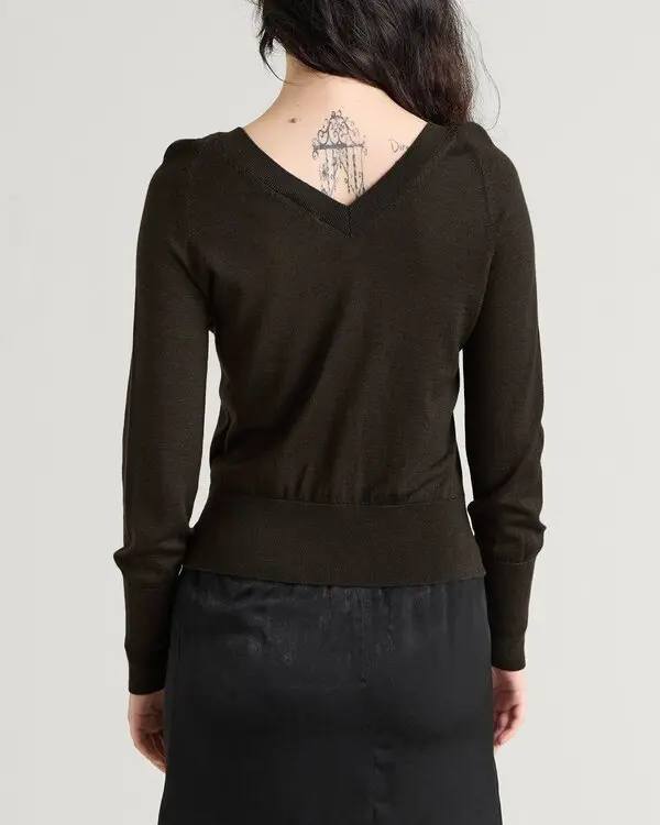 Simone Rocha Merino Silk Double V-neck Jumper