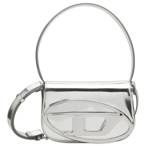 DIESEL® 1dr Logo Mirror Leather Handbag - Silver
