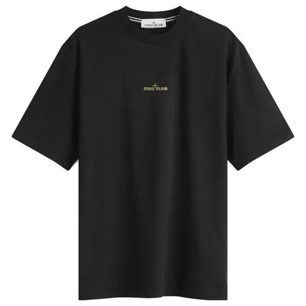 Stone Island Bleeding Numbers Compass Print T-shirt - Black