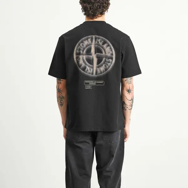 Stone Island Bleeding Numbers Compass Print T-shirt