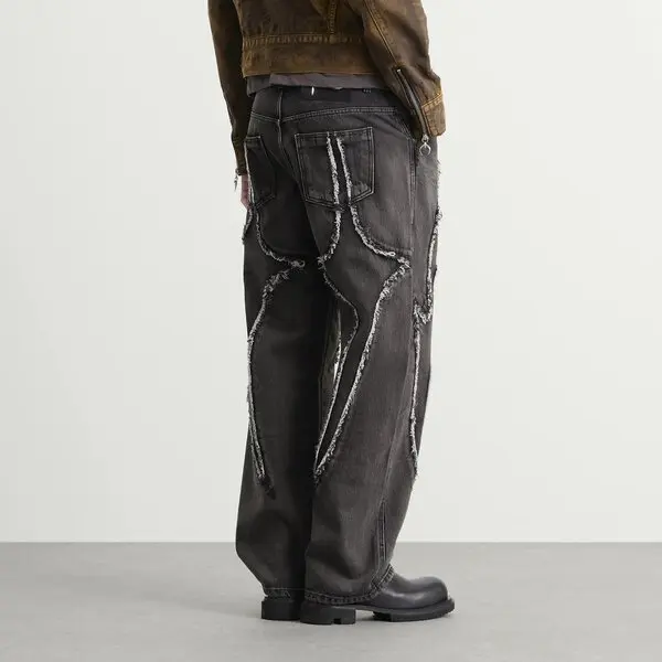 THUG CLUB Tribal Denim Jeans - Black