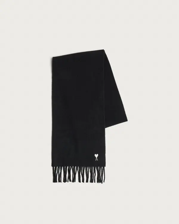 AMI Paris Wool Adc Embroidery Scarf