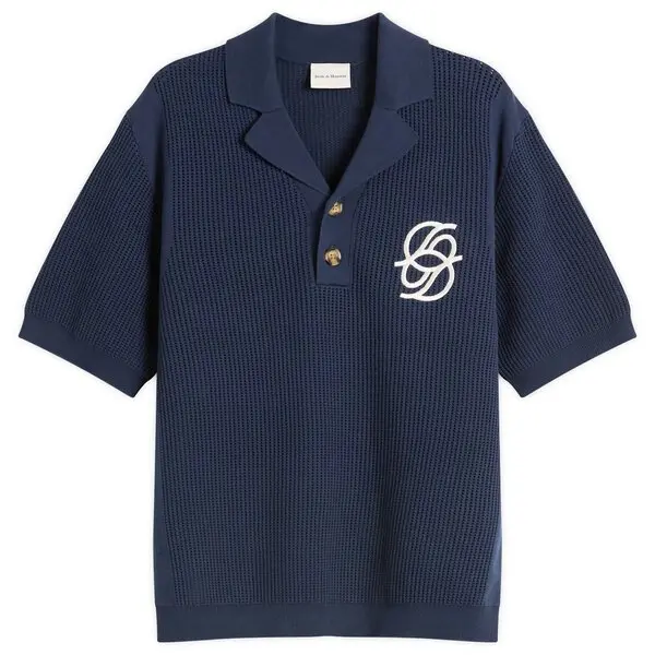 Drole De Monsieur Monogramme Open Weave Polo