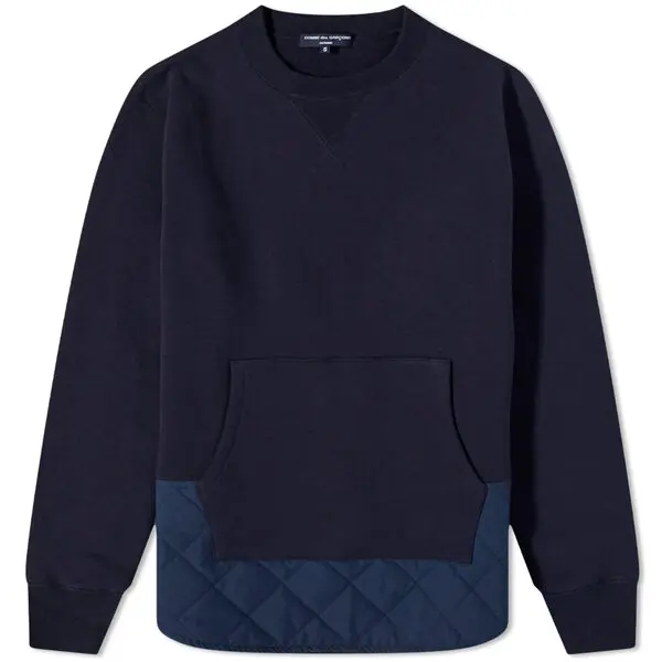 Comme Des Garçons Quilt Hem Crew Sweatshirt