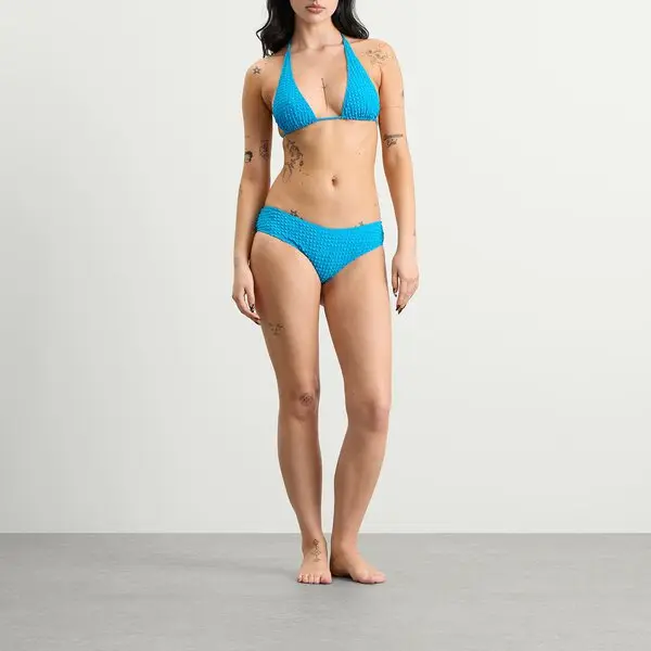 FRUITY BOOTY Seersucker Halter Bikini Top