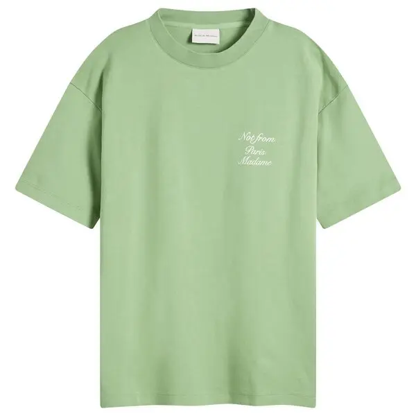 Drole De Monsieur The Calligraphy Slogan T-shirt - Light Green
