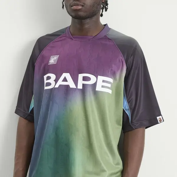 A BATHING APE Tie Dye Football Jersey T-shirt
