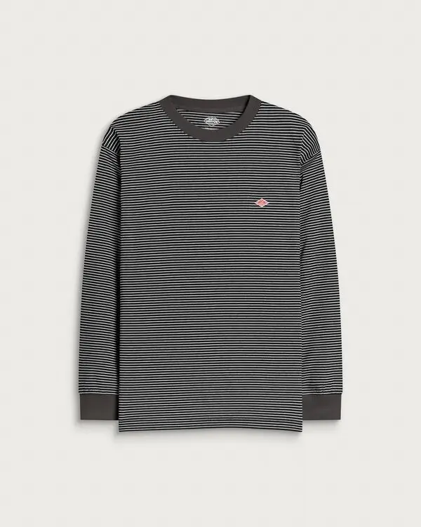 DANTON Long Sleeve Stripe T-shirt - Black/white Stripe