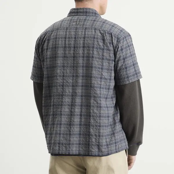 THISISNEVERTHAT Plaid Shorts Sleeve Fishing Shirt