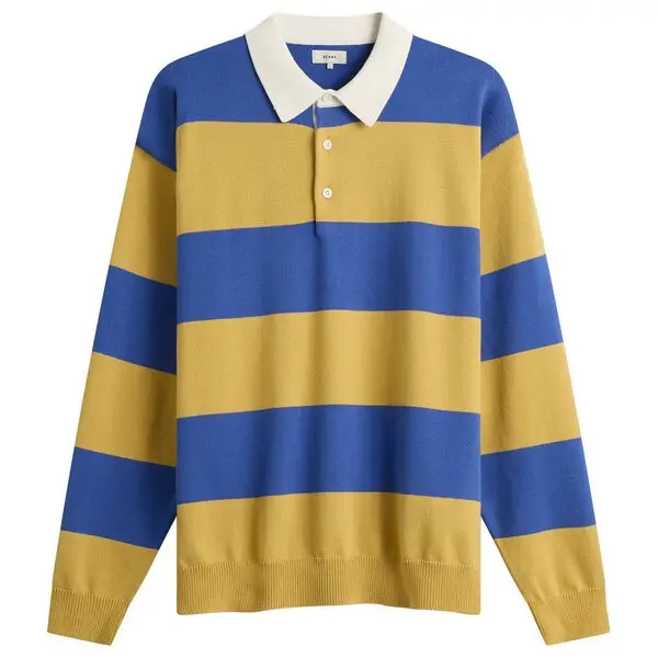 BEAMS 7 Gauge Stripe Knit Rugby Shirt