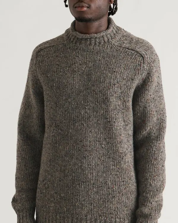PITTARI Findhorn Donegal Roll Collar Jumper