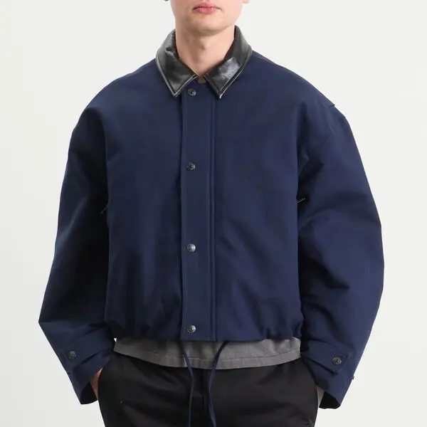Acne Studios Opado Double Cotton Satin Jacket - Navy
