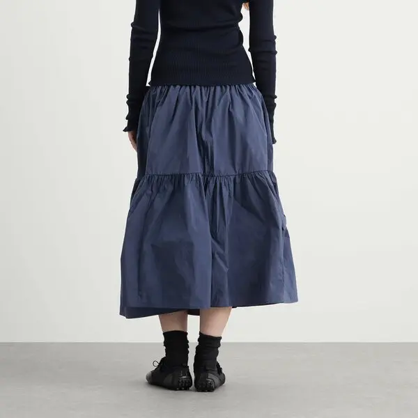 Cecilie Bahnsen Cai Skirt In Ripstop - Navy