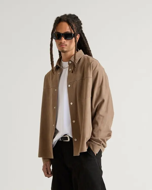 END. Task Suede Leather Shirt