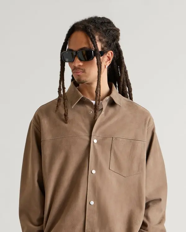 END. Task Suede Leather Shirt