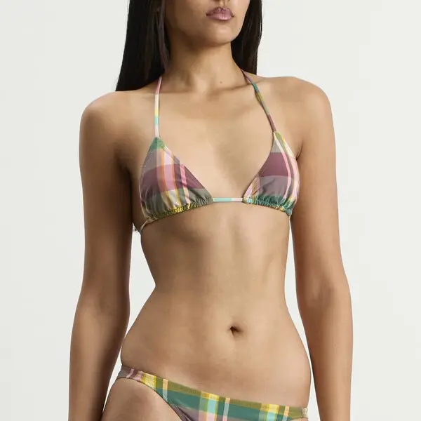FRUITY BOOTY Check Bikini Halter Top