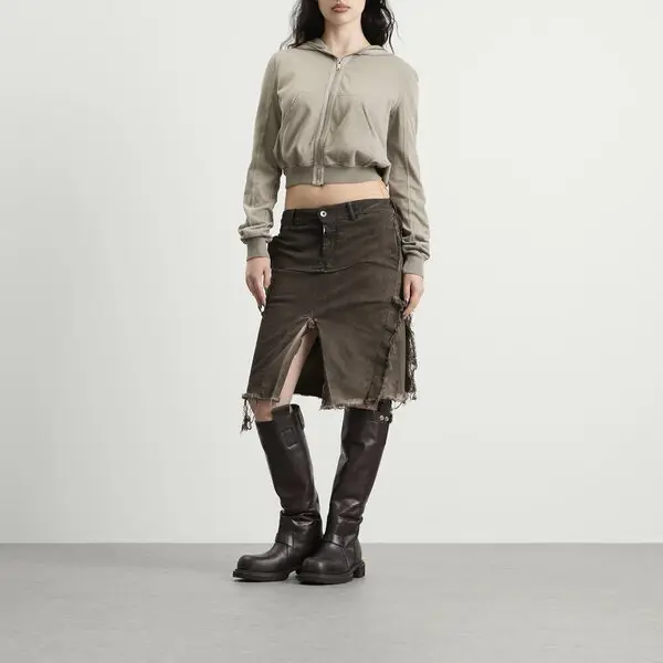 Rick Owens Denim Sliced Skirt