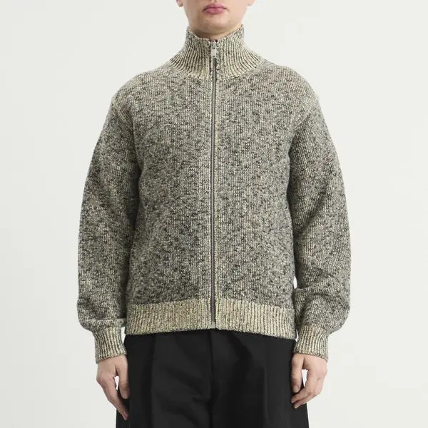 JIL SANDER Speckled Mouline Zip Up Jumper