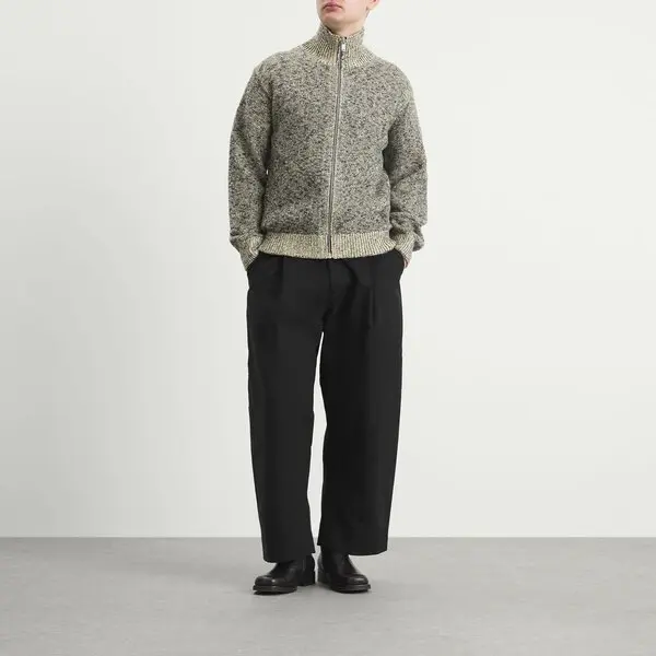 JIL SANDER Speckled Mouline Zip Up Jumper