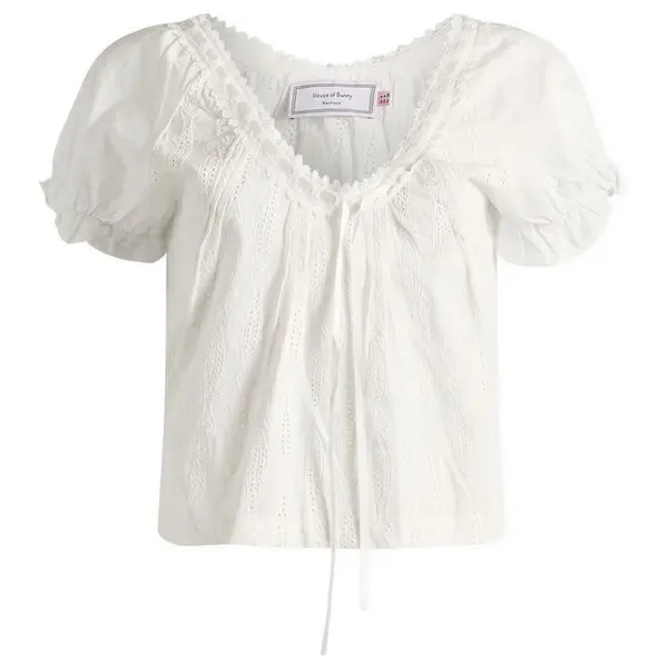 HOUSE OF SUNNY Sea Breeze Cotton Top - Ivory