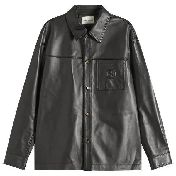 Drole De Monsieur D Ornament Leather Shirt