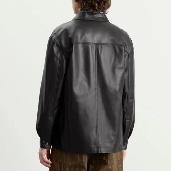 Drole De Monsieur D Ornament Leather Shirt