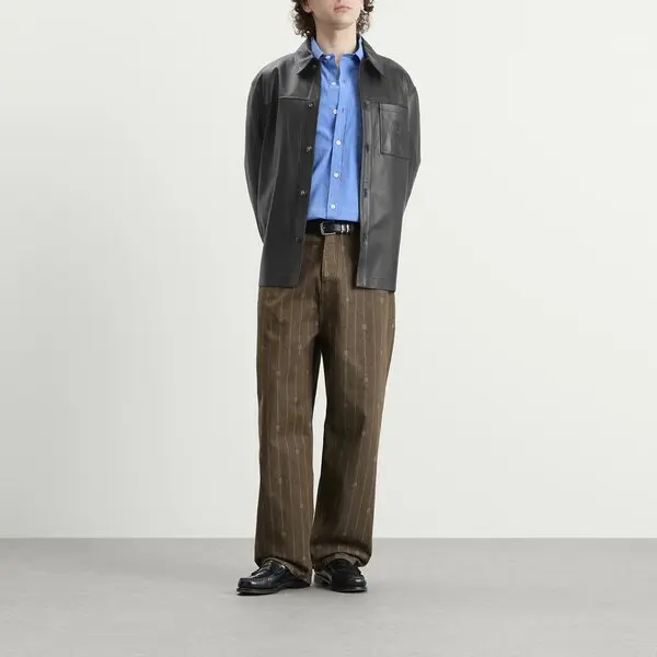 Drole De Monsieur D Ornament Leather Shirt