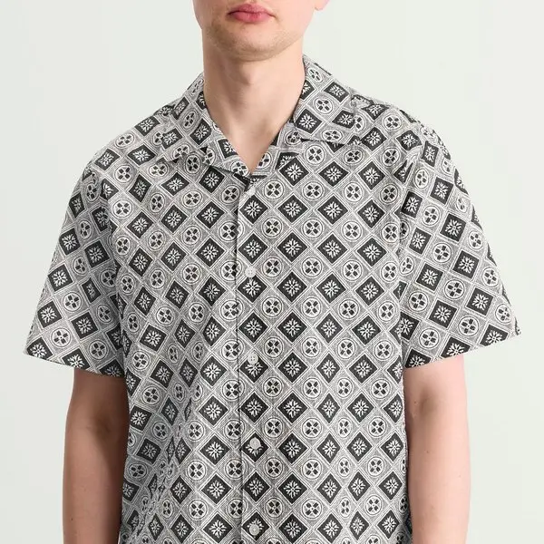 WAX LONDON Didcot Tile Print Vacation Shirt