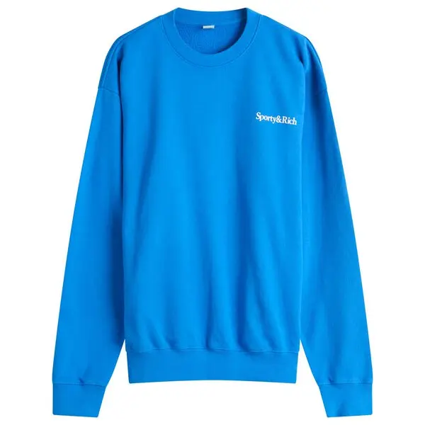 Sporty & Rich Health Is Wealth Crew Sweatshirt - Paris Blue