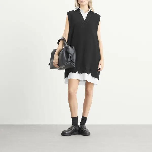 MAISON MARGIELA Knitted V-neck Mini Dress