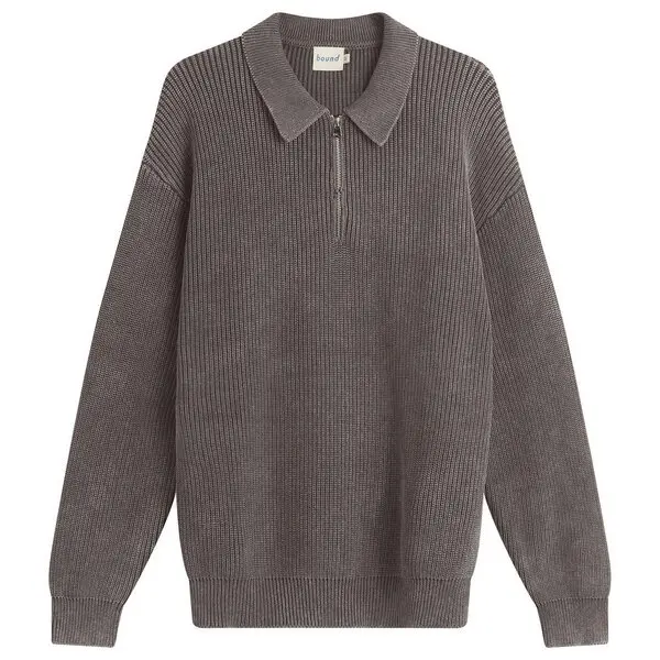 BOUND Acid Wash Half Zip Pullover