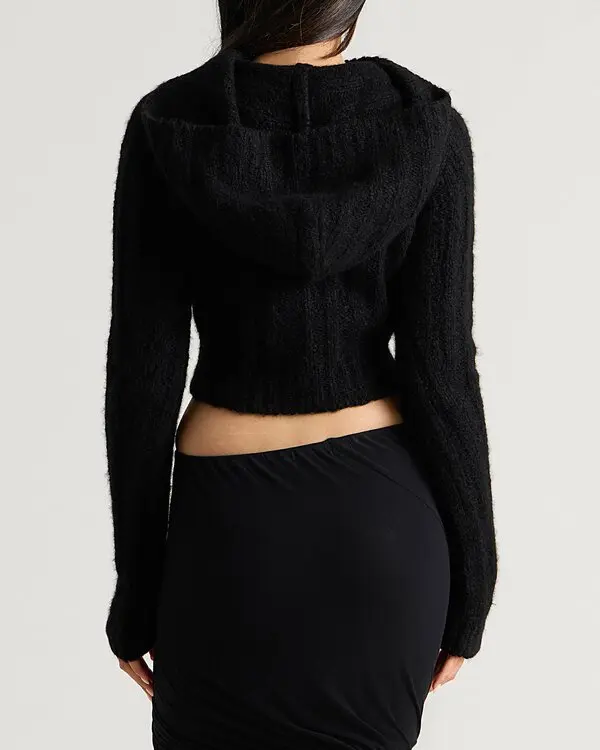 Rick Owens Long Sleeve Crop Hood Top