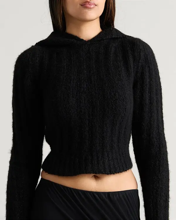 Rick Owens Long Sleeve Crop Hood Top
