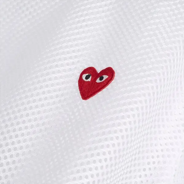 Play Comme Des Garcon Mesh T-shirt Red Emblem