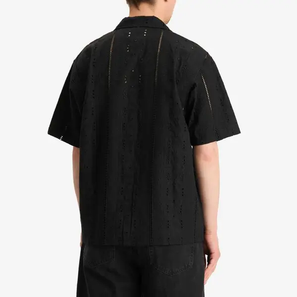A BATHING APE Embroidery Open Collar Ss Shirt