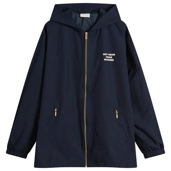 Drole De Monsieur Slogan Zip Hoodie - Navy