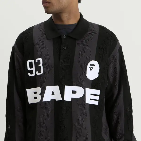 A BATHING APE Sta Stripe Long Sleeve Jersey