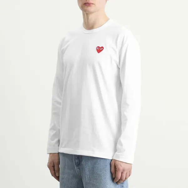 Play Comme Des Garcon Long Sleeve Basic Logo T-shirt