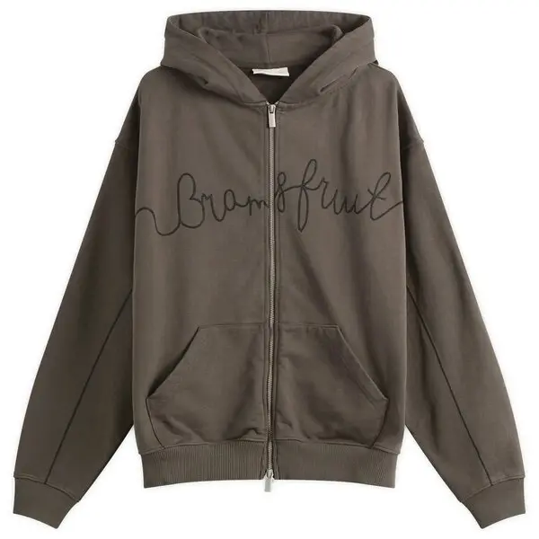 BRAM'S FRUIT Garden Hose Chain Stitch Zip Hoodie