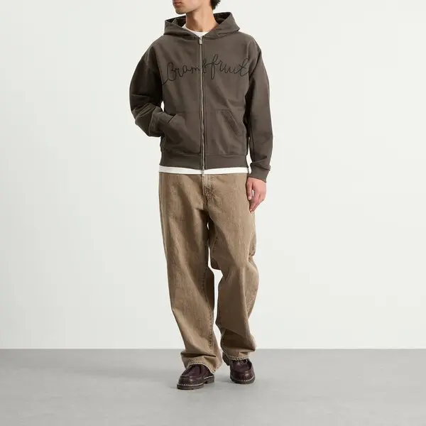 BRAM'S FRUIT Garden Hose Chain Stitch Zip Hoodie
