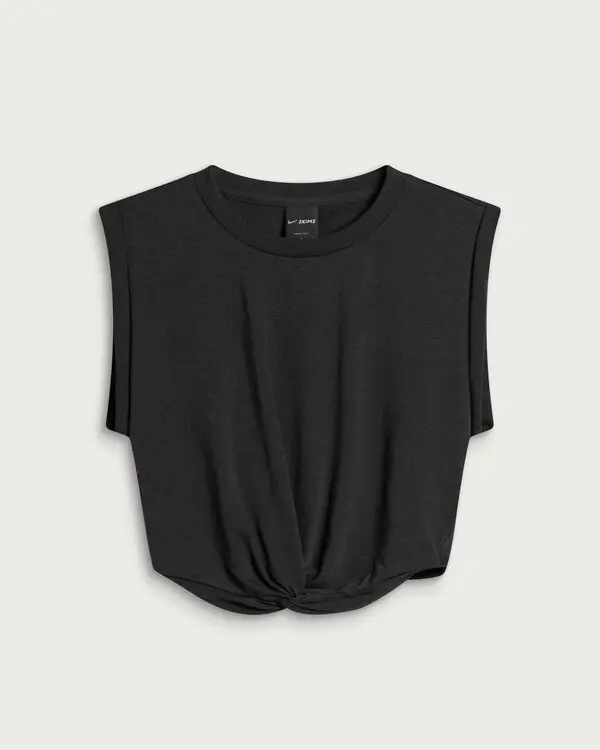 Nike Skims Perfect Cotton Crop Twist Tank Top - Obsidian