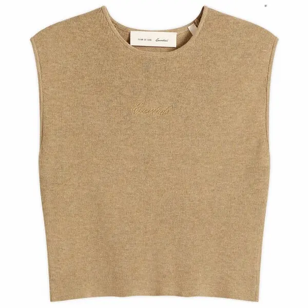 Fear Of God Signature Rib Knit Croptop - Dune