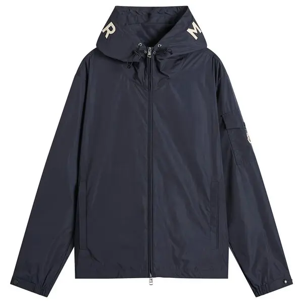 Moncler Sassiere Light Weight Logo Hooded Jacket - Navy