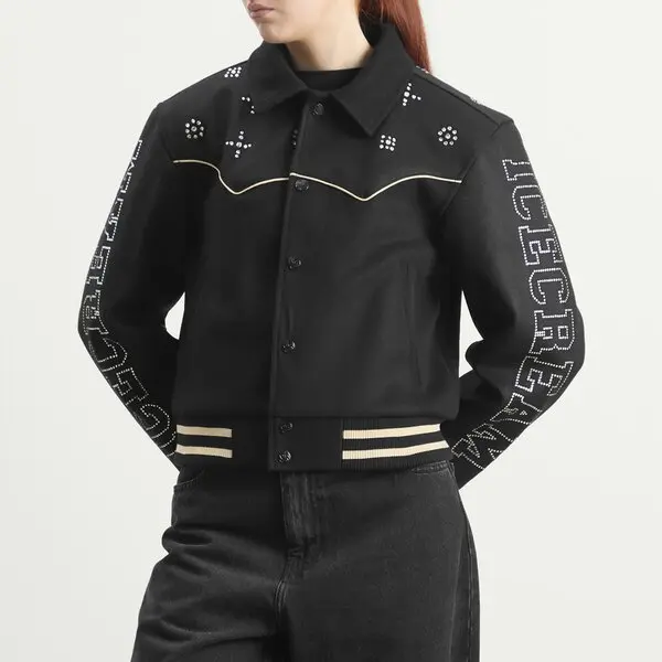 ICECREAM Western Crystal Varsity Jacket