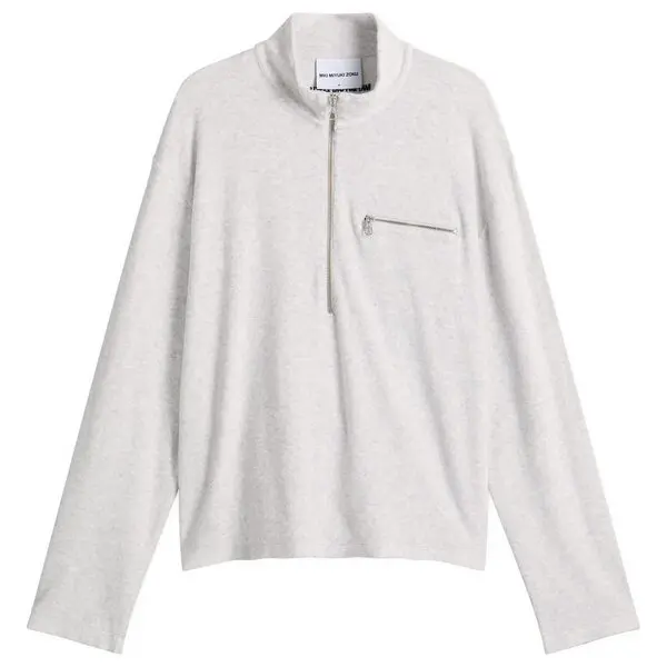 MKI MIYUKI ZOKU Towelling Quarter Zip Sweatshirt