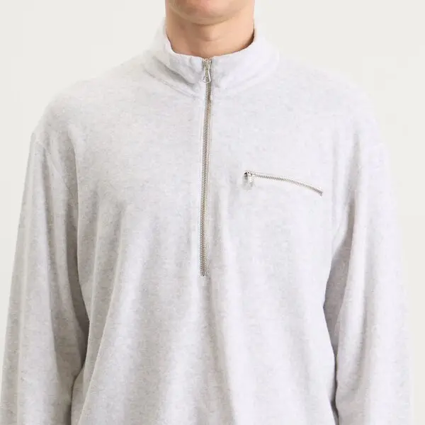 MKI MIYUKI ZOKU Towelling Quarter Zip Sweatshirt