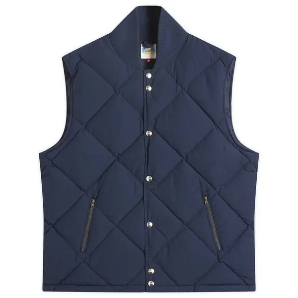 DUBBLEWARE Dubble Down Diamond Quilted Vest Jacket - Navy